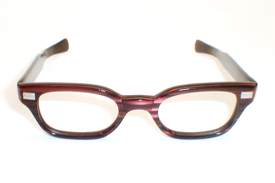 mens Vintage 60s eyeglasses frames, G-Man, Redwood