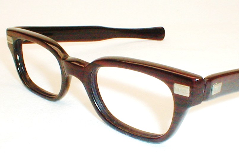 mens Vintage 60s eyeglasses frames, G-Man, Redwood