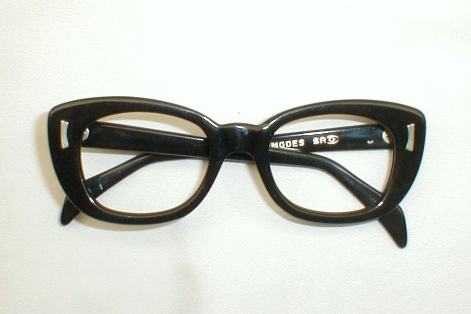 Men's Vintage MOD Black Specs, Eyeglasses