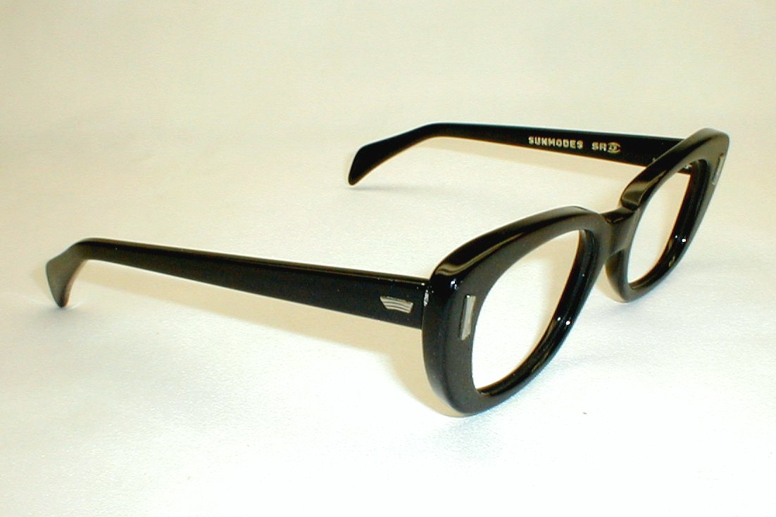 Men's Vintage MOD Black Specs, Eyeglasses
