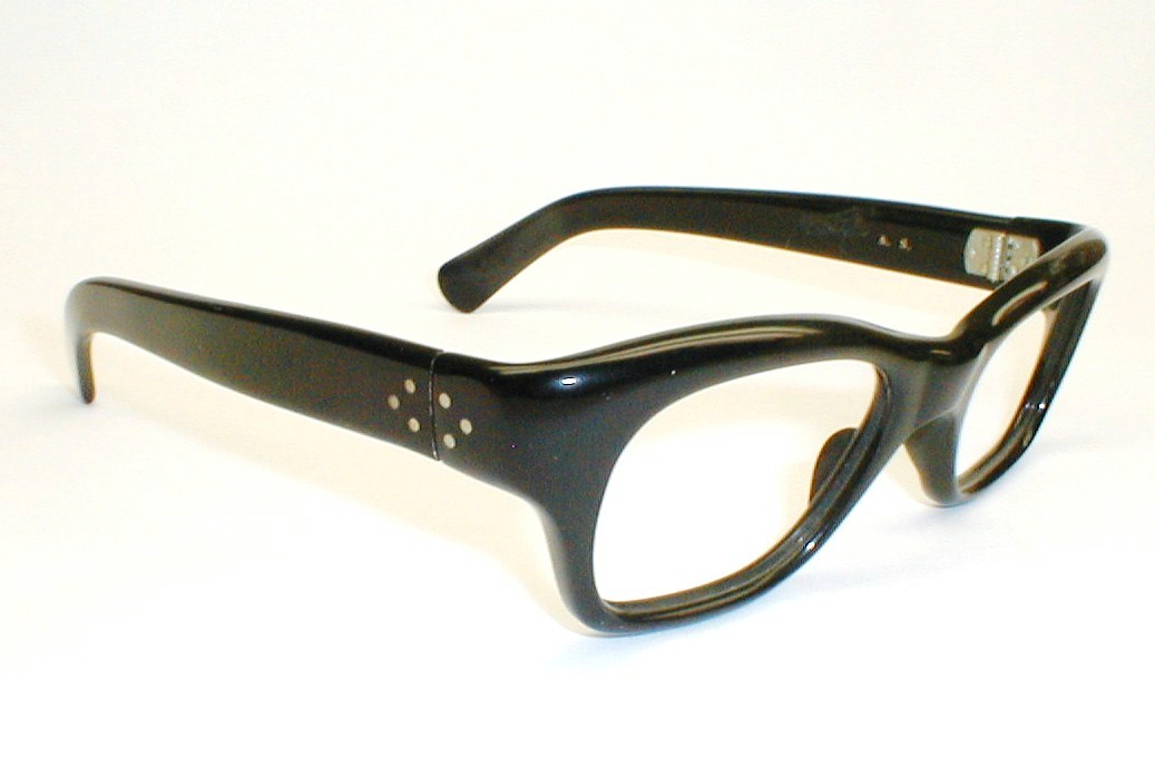 Men's Vintage MOD Black Specs, Eyeglasses