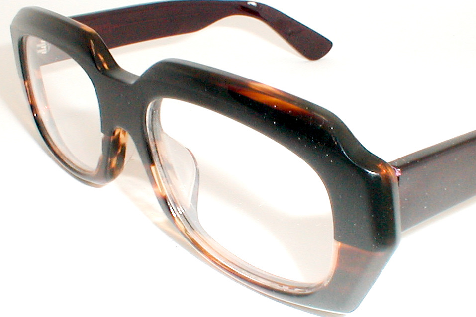 Mod demi-amber prototype eyeglasses XL